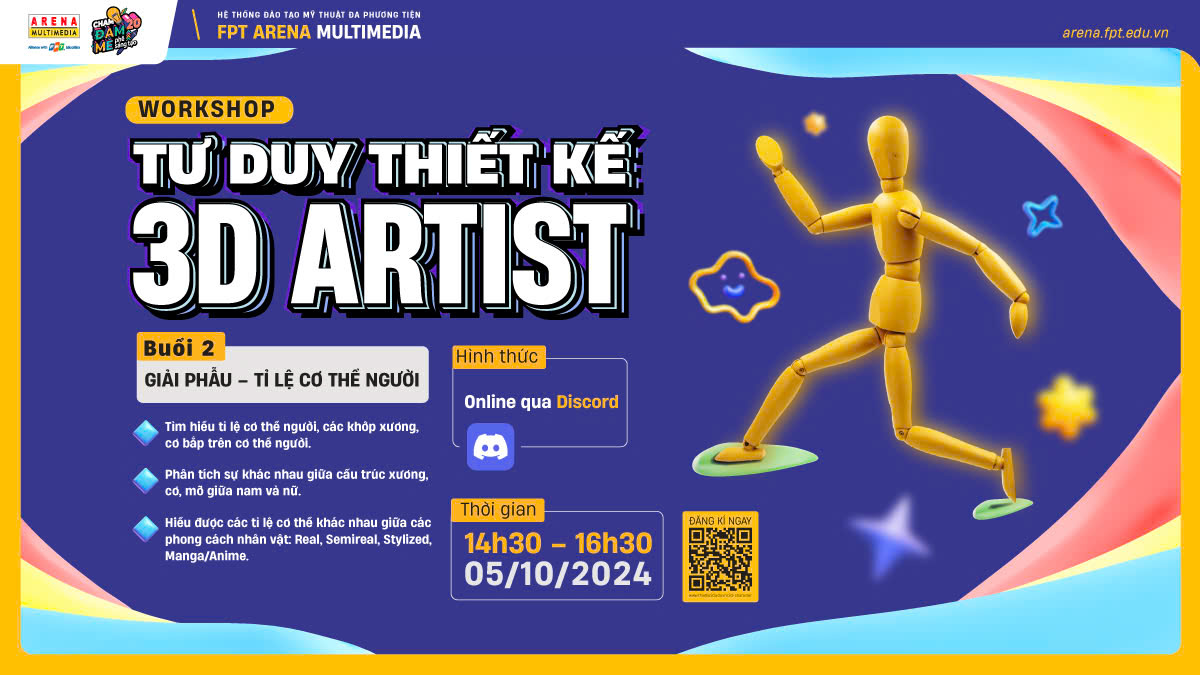 Workshop: Tư duy thiết kế 3D Artist - Giải phẫu và tỉ lệ cơ thể người